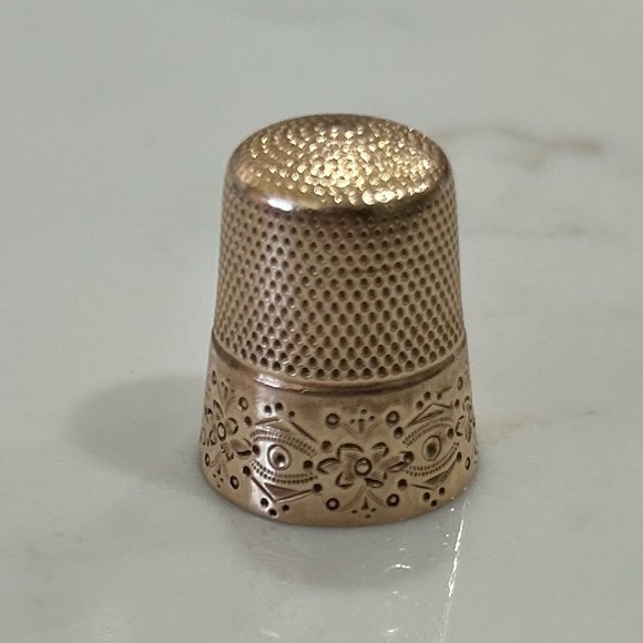 Other | Antique Unger Brothers Silver Thimble Case Gold Thimblesterling ...